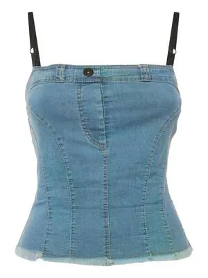 Dolce & Gabbana Open-back Denim Top - Blue