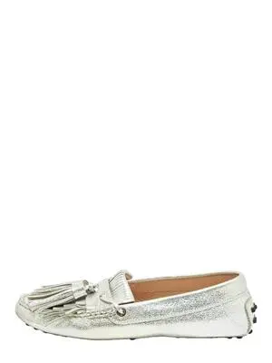 TOD'S Gommino Tassel Loafers - Silver