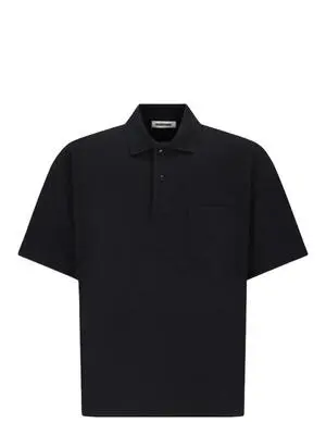 DARKPARK Short-sleeved Buttoned Polo Shirt - Black