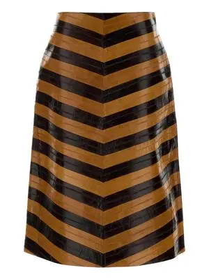 Fendi Two-tone Leather Skirt - Multicolor
