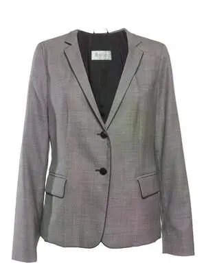 Max Mara Single-breasted Blazer In Birdseye - Grey