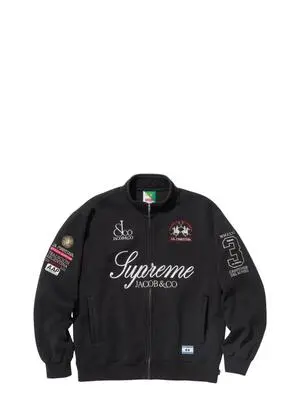 Supreme X La Martina Embroidered Zip Up Sweatshirt - Black