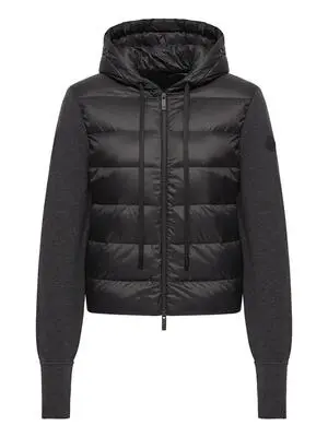 Moncler Wool Hooded Padded Zip-up Cardigan - Grey
