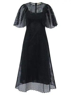 Ulla Johnson Gracelle Eyelet Cotton Midi Dress - Noir