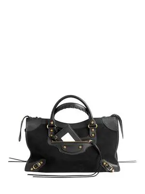Balenciaga Medium Suede Le City Top-handle Bag - Black