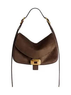 Balenciaga Balenciaga Suede Clicca Shoulder Bag Brown