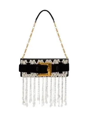 Balmain Embellished Anthem Clutch Bag - Black