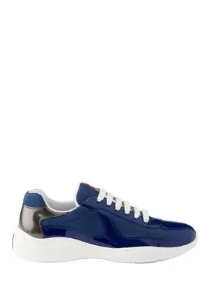 Prada Patent Leather America's Cup Sneakers - Blue