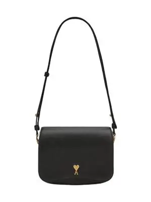 AMI Paris Cowhide Leather Bag - Black