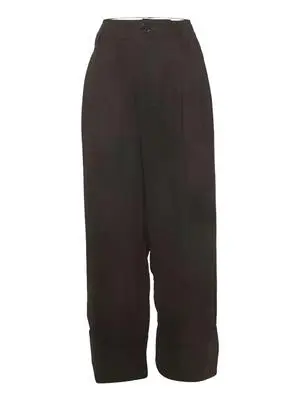 GANNI Pleated Cropped Trousers - Black