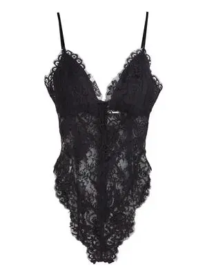 ZIMMERMANN Zimmermann Velvet-Trimmed Corded Lace Bodysuit