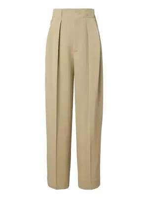 Victoria Beckham Pleated Tapered Trousers - Beige