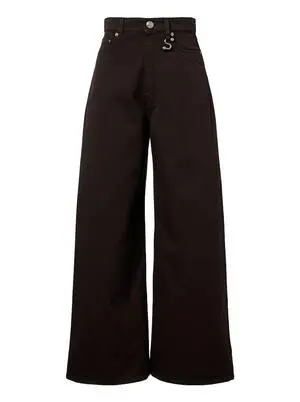 Sportmax Siamese Wide-leg Jeans In Chocolate - Brown