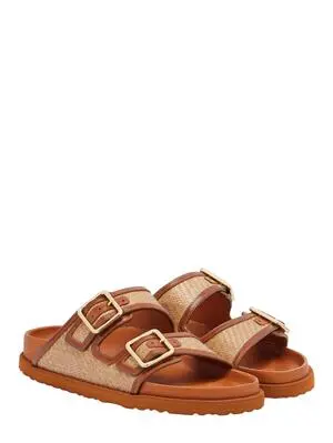 BIRKENSTOCK Arizona Woven Raffia Sandals - Beige