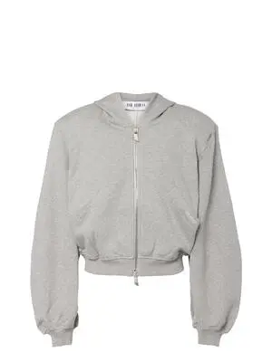 Attico Cotton Jersey Zip-up Hoodie - Grey