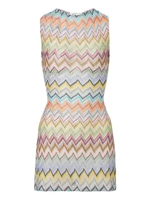 Missoni Zigzag Lamé Minidress - Multicoloured
