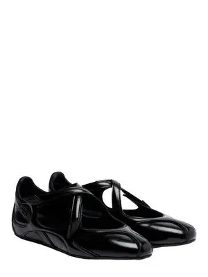 Attico Floor 01 Patent Leather Ballet Flats - Black