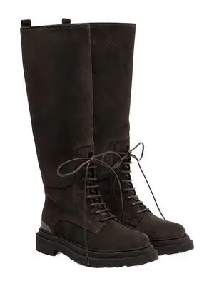 Brunello Cucinelli Monili Suede Lace-up Boots - Brown