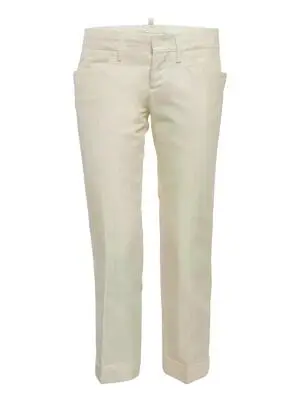 Dsquared2 Cream Tailored Cropped Trousers - Neutrals