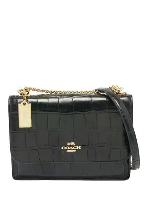 COACH VINTAGE Klare Croc-embossed Crossbody Bag - Black