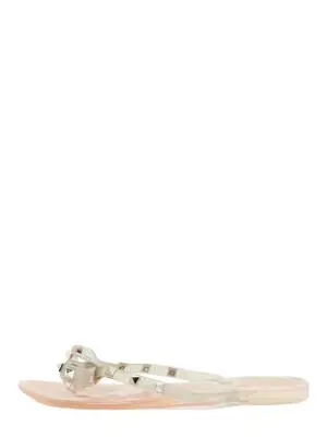 Valentino Garavani Rockstud Thong Flats - Silver