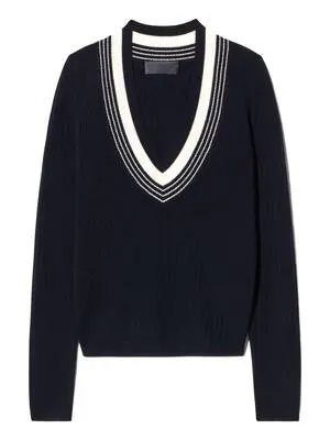 NILI LOTAN Aziel Cashmere Sweater - Black/ivory