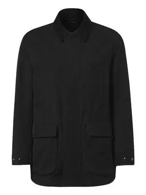 TOM FORD Cotton And Silk Twill Field Jacket In Ivory Glow - Black