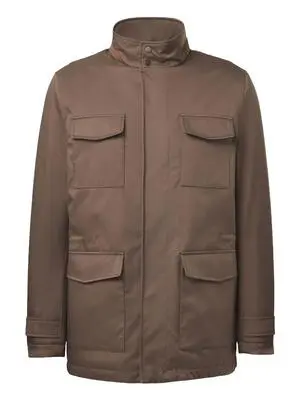 Kiton Suede-trimmed Technical Jacket - Brown