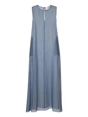 LESET Niko Ramie Maxi Dress - Blue