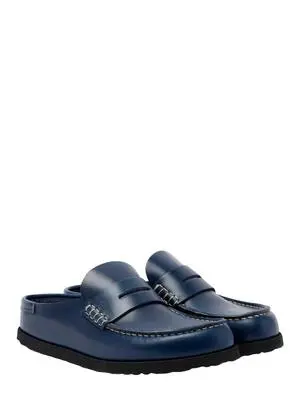 BIRKENSTOCK Naples Leather Mules - Blue