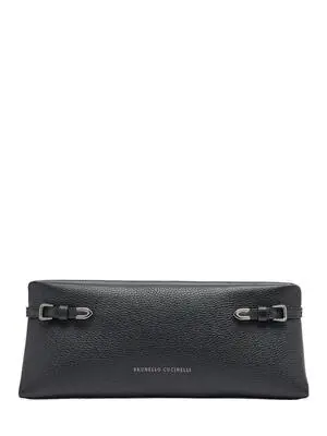 Brunello Cucinelli Small Leather Clutch - Black
