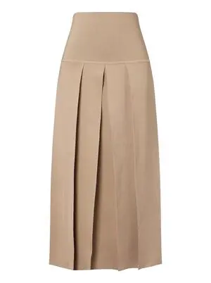 Alaïa Pleated Maxi Skirt In Mastic - Beige