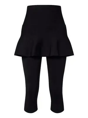 Alaïa Cropped Peplum Leggings - Black