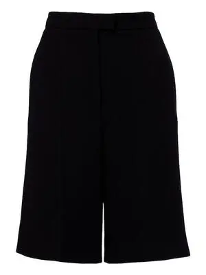 Valentino Garavani Vgold Virgin Wool Bermuda Shorts - Black
