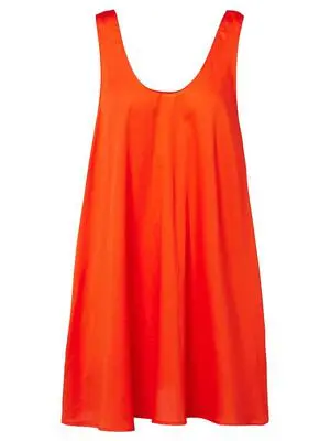 LESET Yoko Cotton Poplin Mini Dress - Red