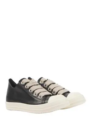 Rick Owens Jumbolace Leather Low-top Sneakers - Black