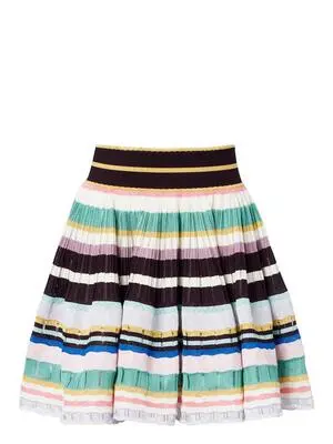 Alaïa Striped Knitted Miniskirt - Multicoloured