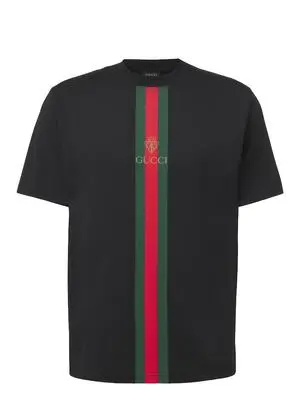 Gucci Web Stripe Cotton T-shirt - Black