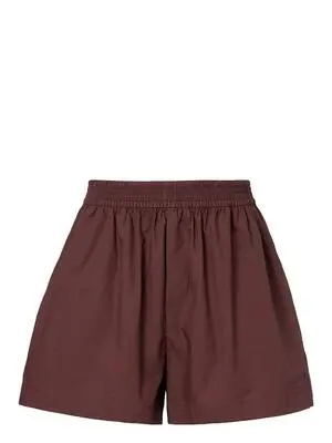Varley Morales Cotton Poplin Shorts - Brown