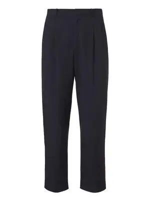 THE ROW Tarek Virgin Wool Straight Leg Trousers - Blue