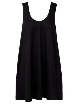 LESET Yoko Cotton Poplin Mini Dress - Black