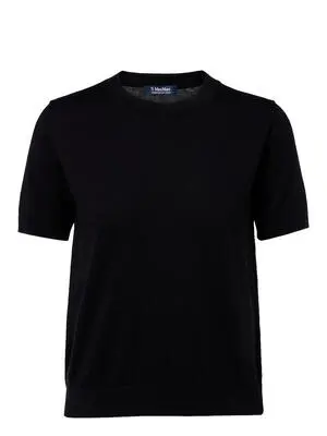 Max Mara Crewneck Cotton, Silk, And Cashmere Top - Black