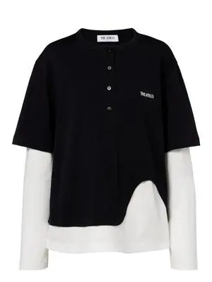 Attico Layered Cotton Jersey T-shirt - Black