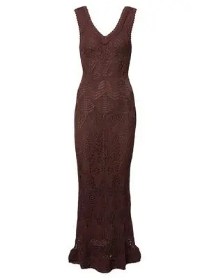 Staud Roan Open-knit Midi Dress - Brown