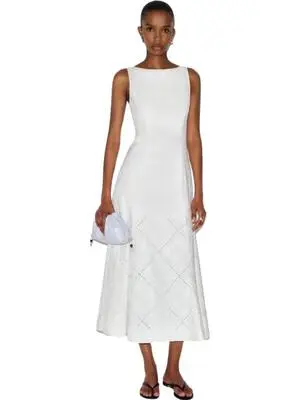 REFORMATION Lilith Sleeveless Dress With Embroidery - Ivory