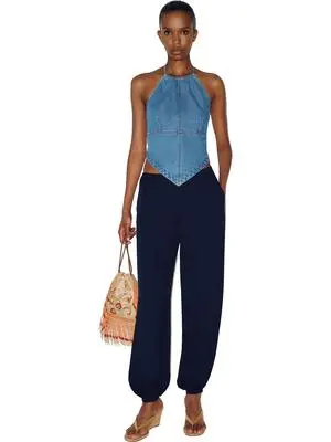 REFORMATION Aven Crepe Pant - Blue