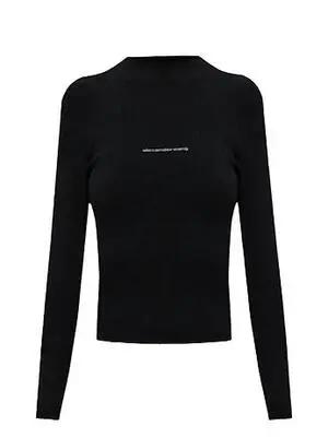 ALEXANDER WANG Alexander Wang Jacquard Logo Long Sleeve Crewneck Sweatshirt