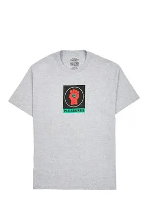 PLEASURES Badge Tee Shirt - Grey
