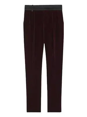 Saint Laurent Velvet Tailored Pants - Black