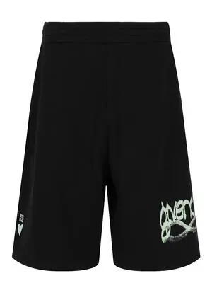 Givenchy Logo Print Boxy Shorts - Black